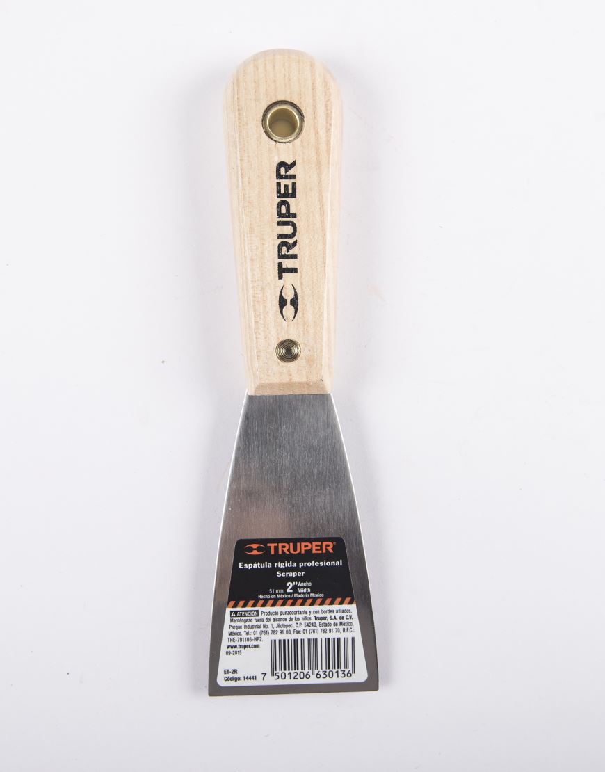 ESPATULA RIGIDA CON MANGO DE MADERA 2″ – Barata del Valle